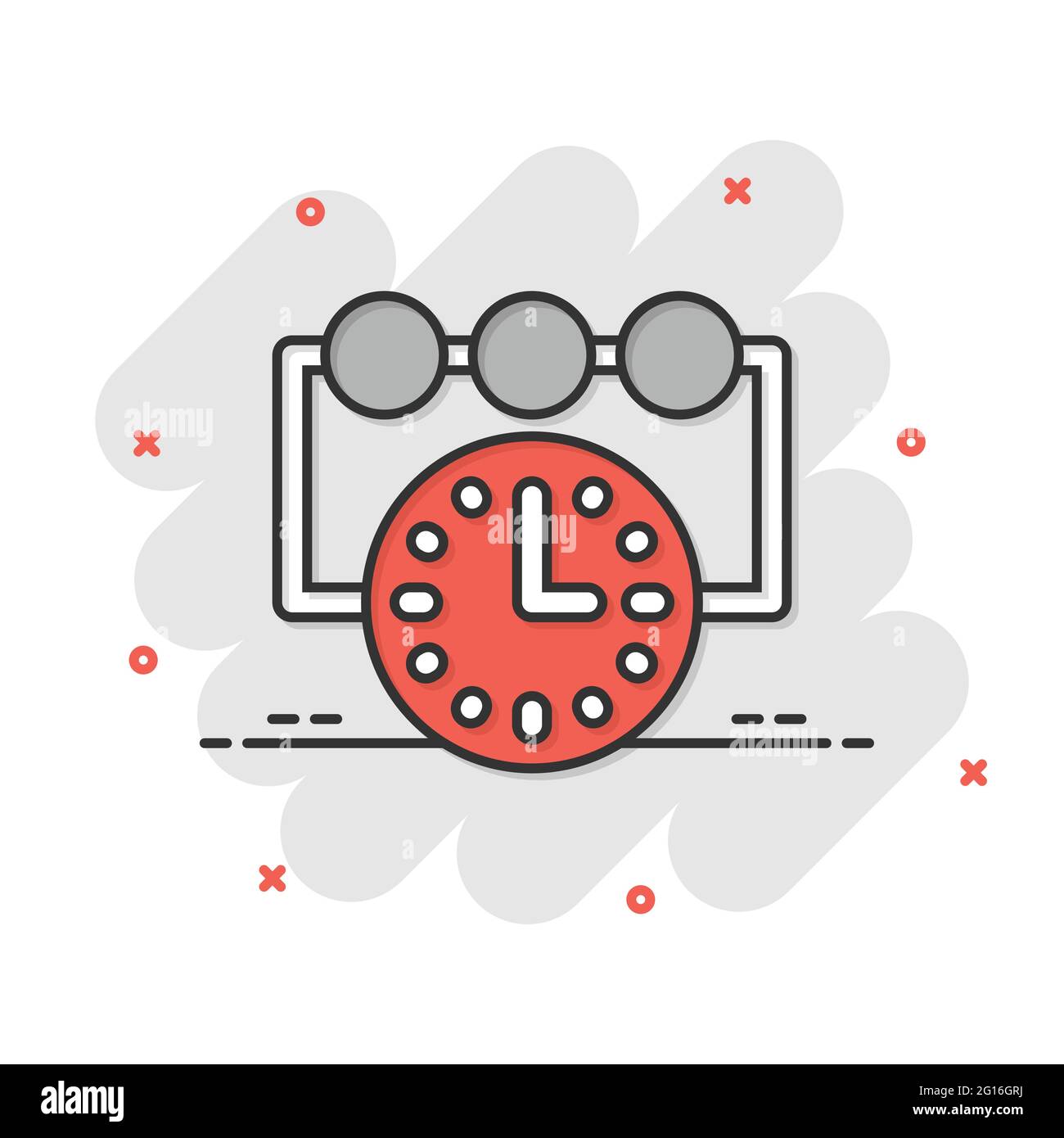 Timeline icon in comic style. Progress cartoon vector illustration on ...