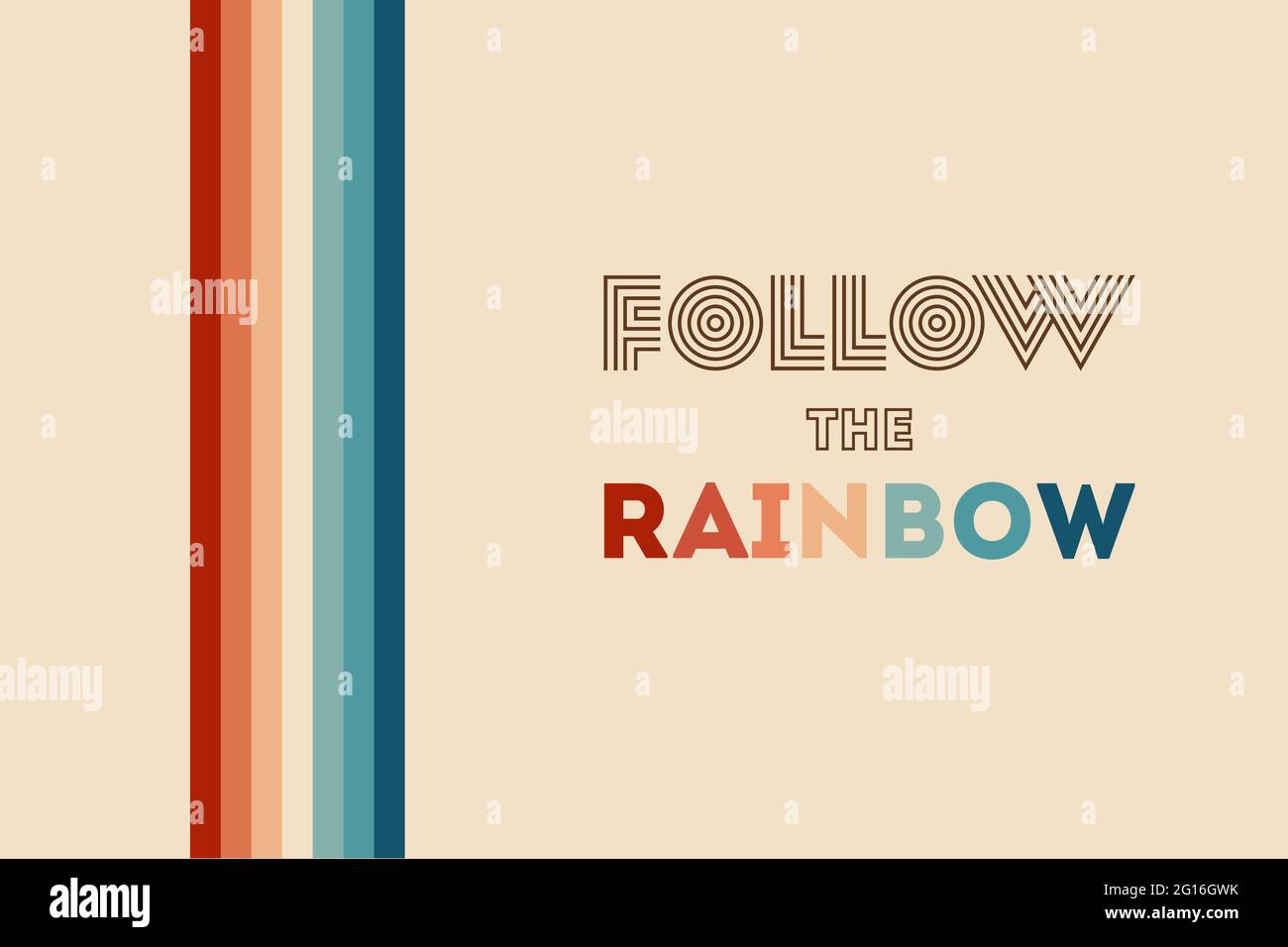 Retrowave 80s art retro rainbow vector illustration with inspirational ...