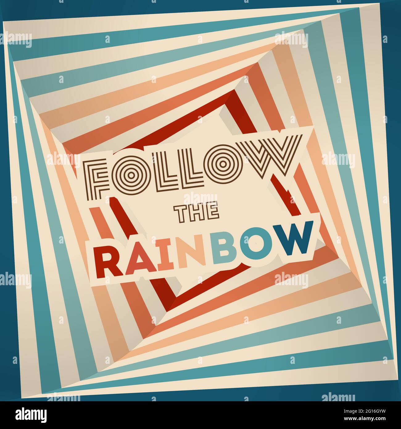 Retrowave 80s art retro rainbow vector illustration with inspirational ...