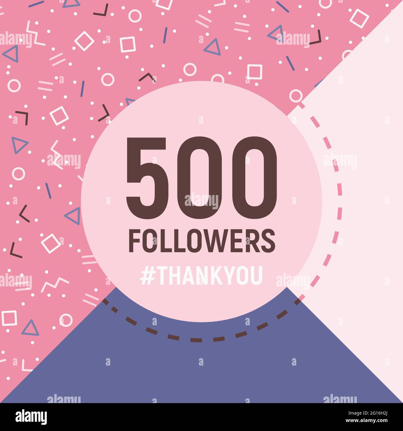 Thanks for following. Social network banner template design. Vector ...