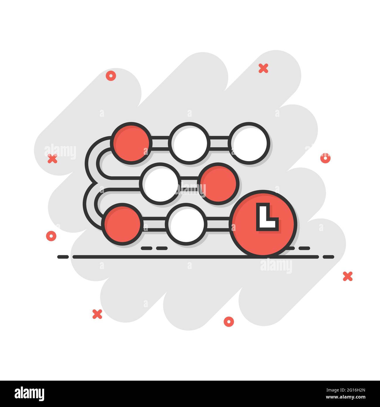 Timeline icon in comic style. Progress cartoon vector illustration on ...