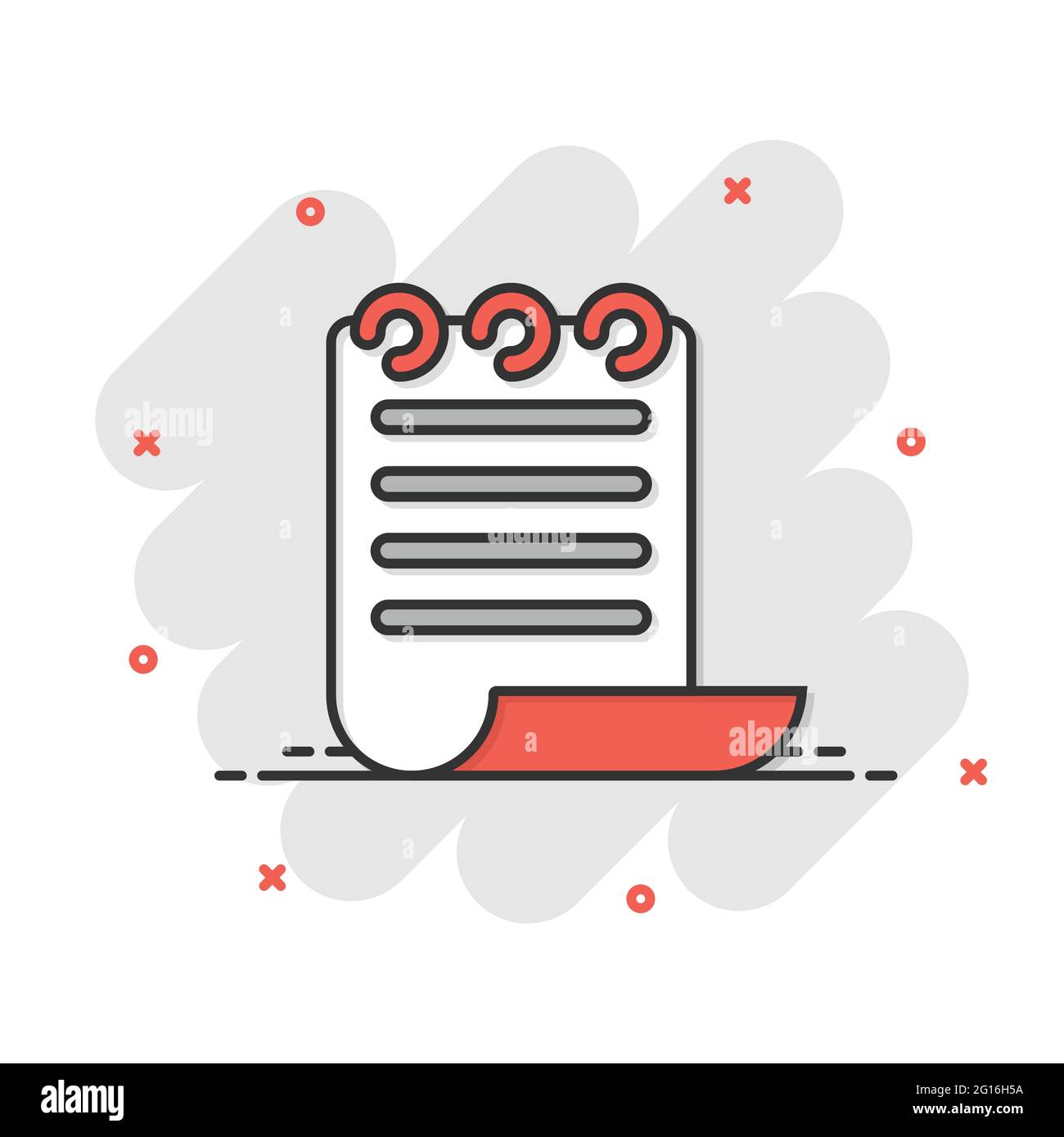 Document note icon in comic style. Paper sheet cartoon vector ...