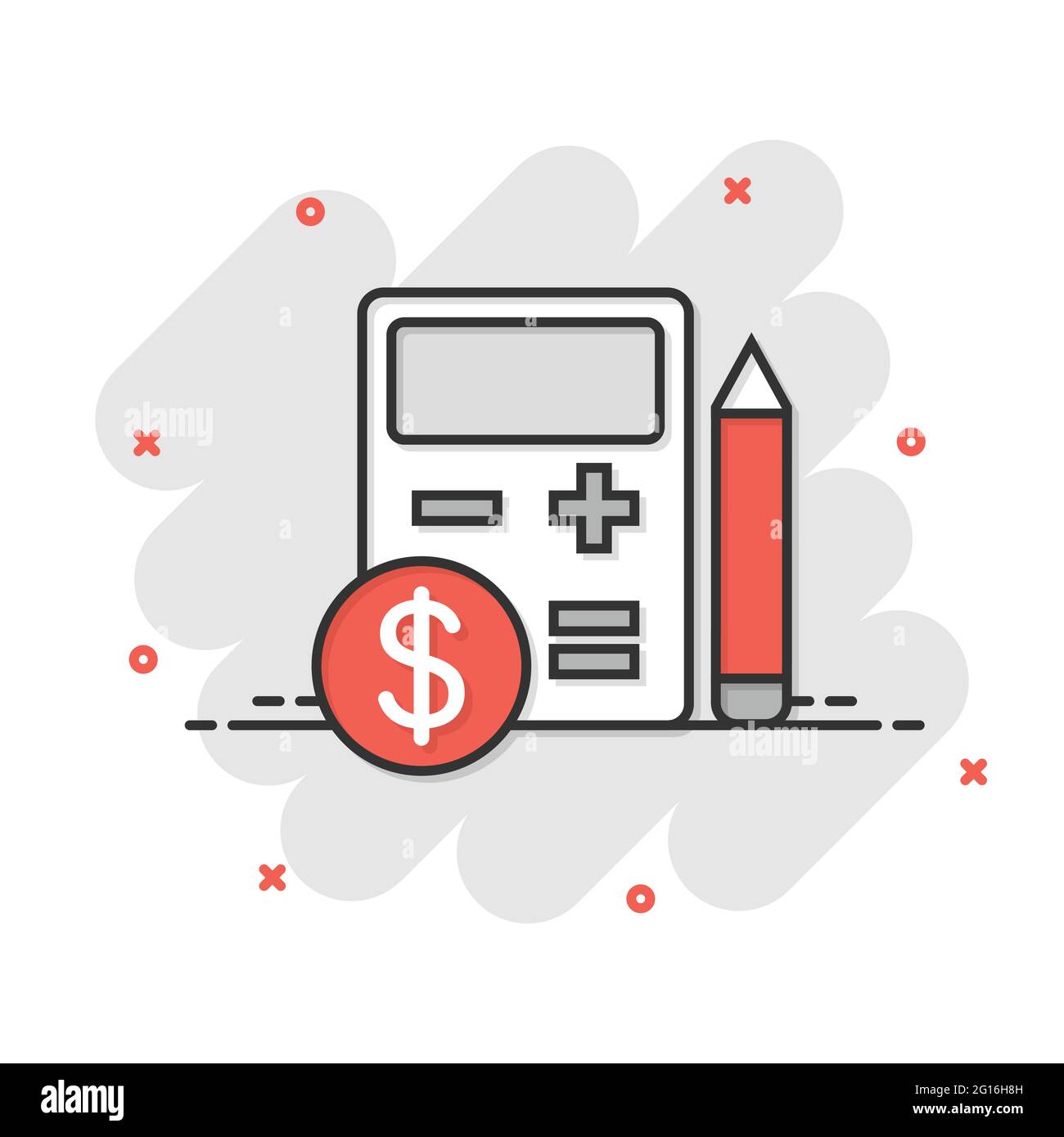 Tax payment icon in comic style. Budget invoice cartoon vector ...
