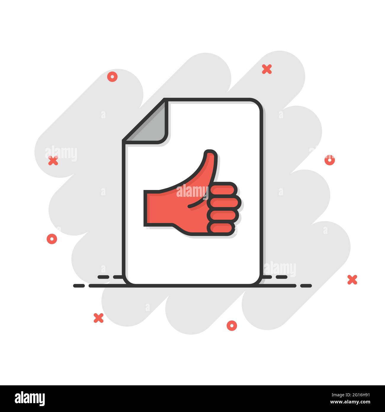 People hand with check mark icon in comic style. Accept cartoon vector ...