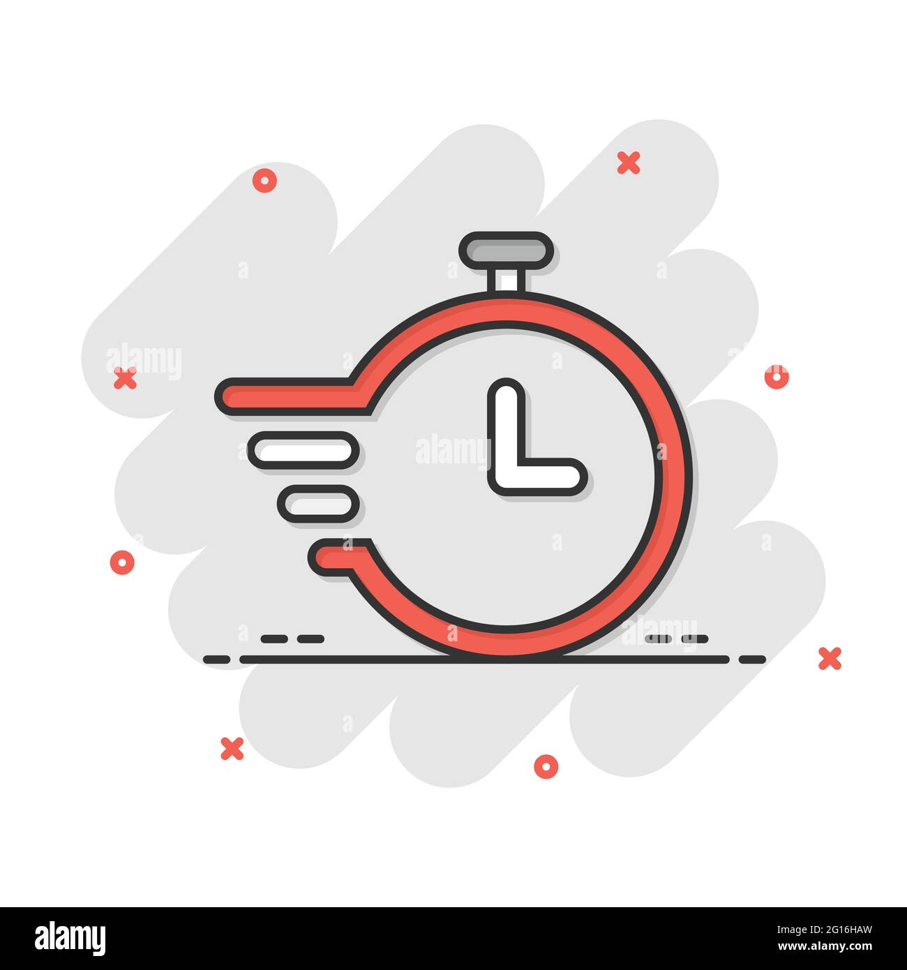 Recovery icon in comic style. Repeat clock cartoon vector illustration ...