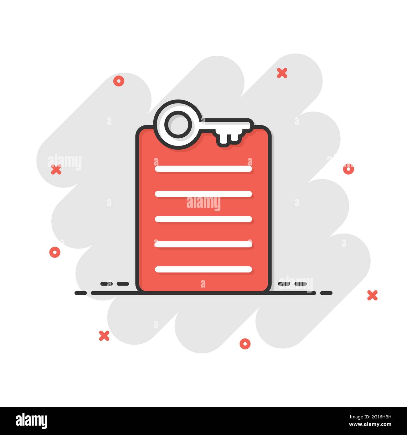 Password account icon in comic style. Keyword cartoon vector ...