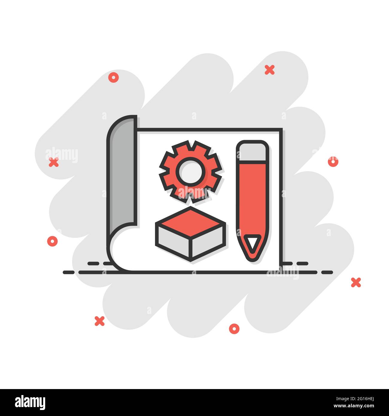 Prototype icon in comic style. Startup cartoon vector illustration on ...