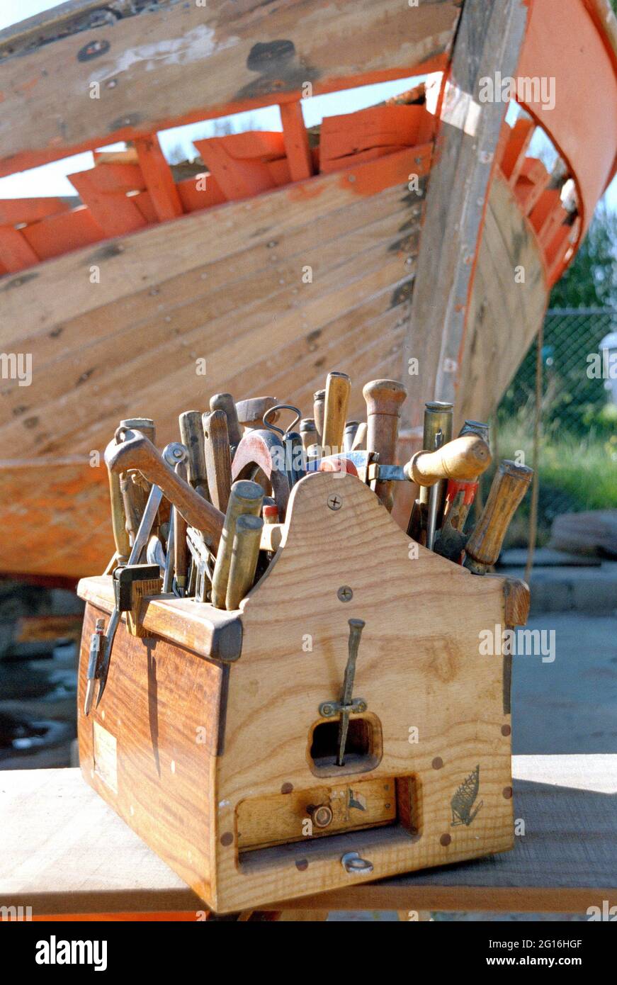 Marine carpenter's toolbox Stock Photo - Alamy