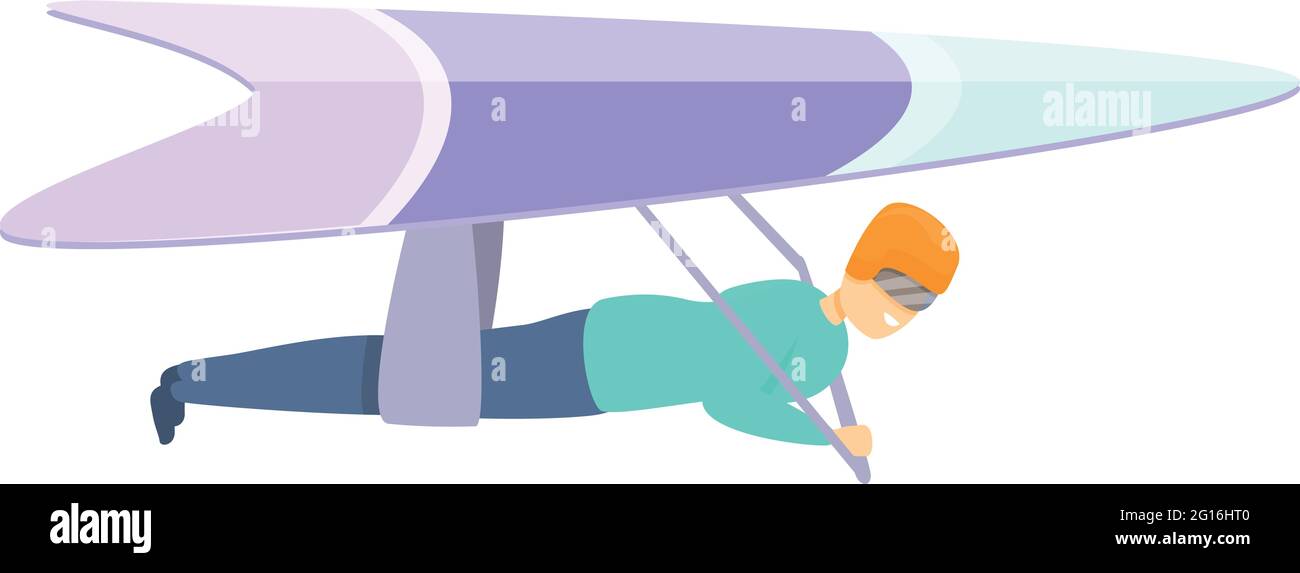 Flying hang glider icon. Cartoon of Flying hang glider vector icon for ...