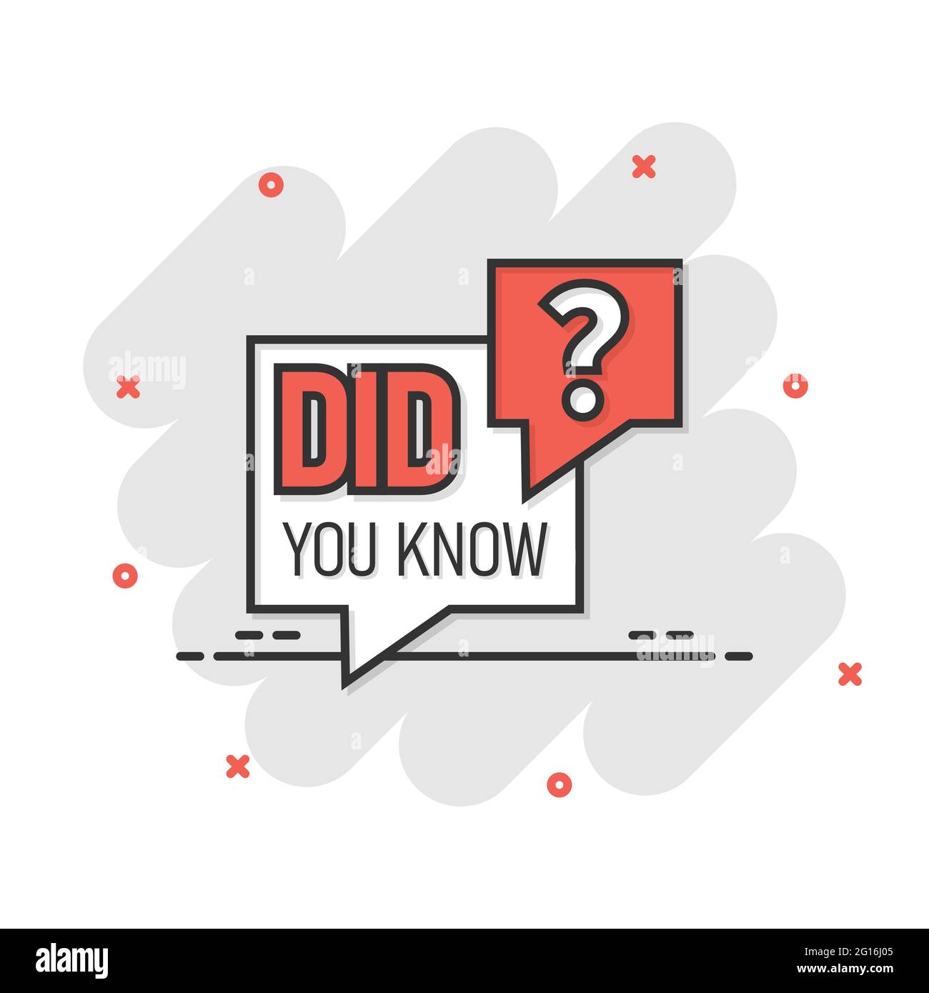 Did You Know icon in comic style. Question mark cartoon vector ...