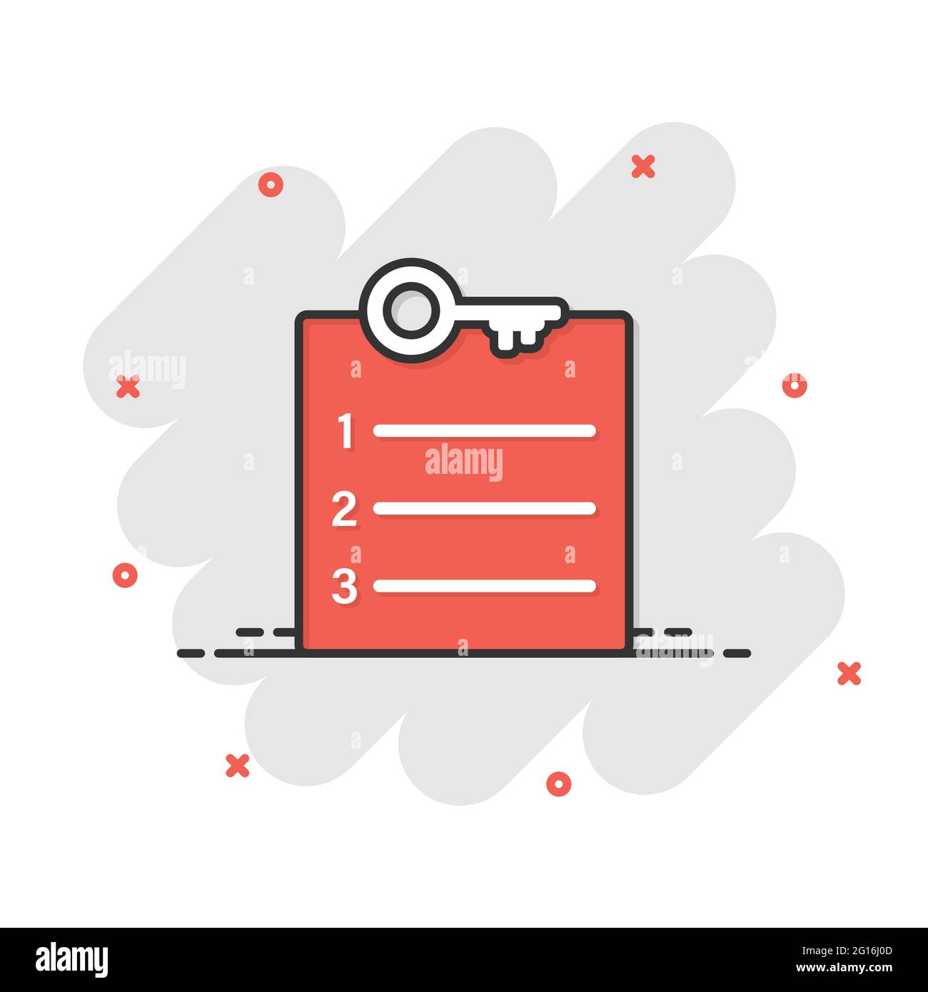 Password account icon in comic style. Keyword cartoon vector ...