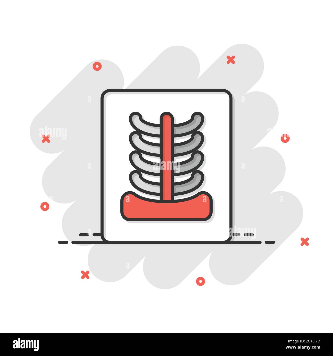 X-ray icon in comic style. Radiology cartoon vector illustration on ...