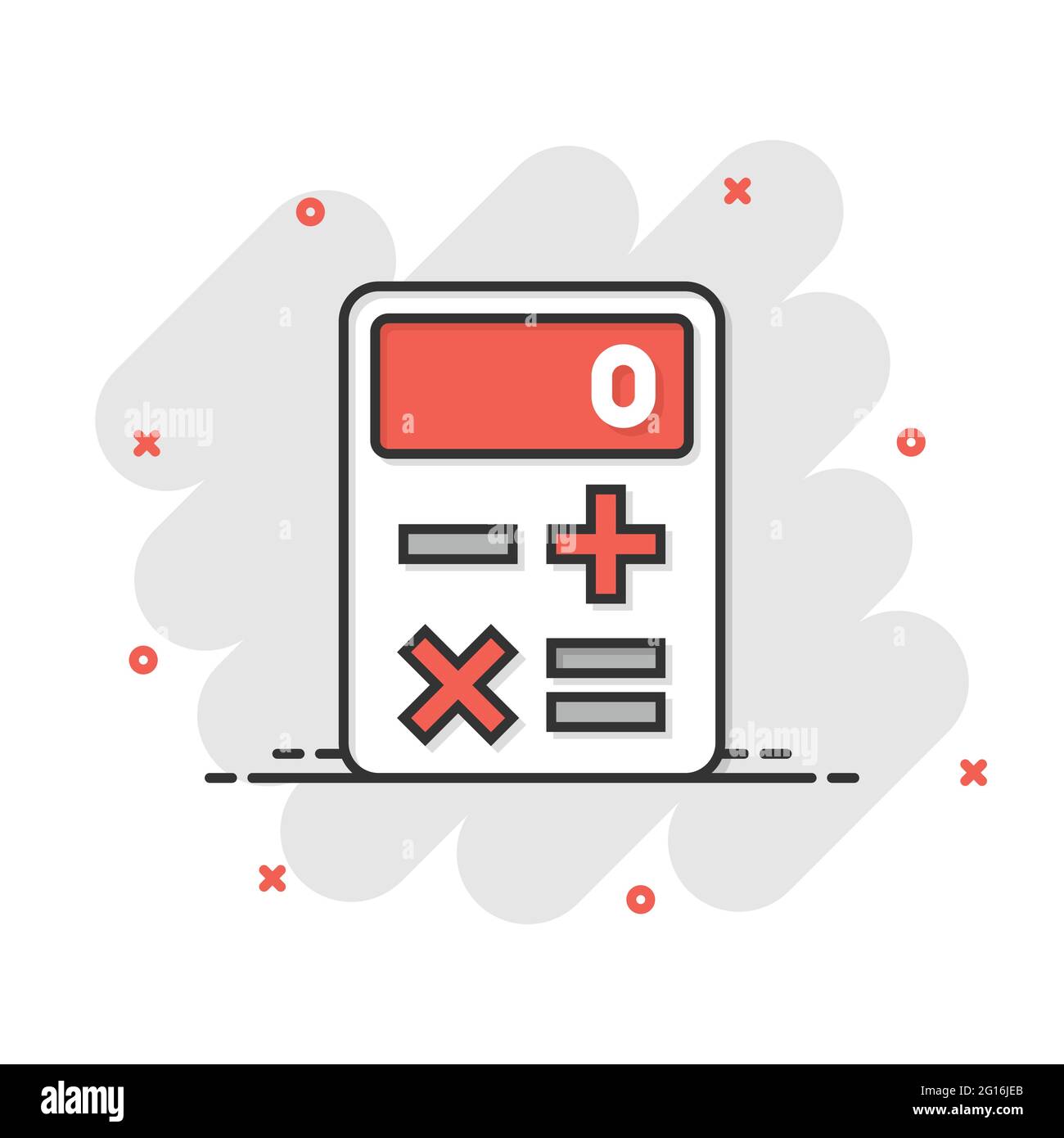 Calculator icon in comic style. Calculate cartoon vector illustration ...