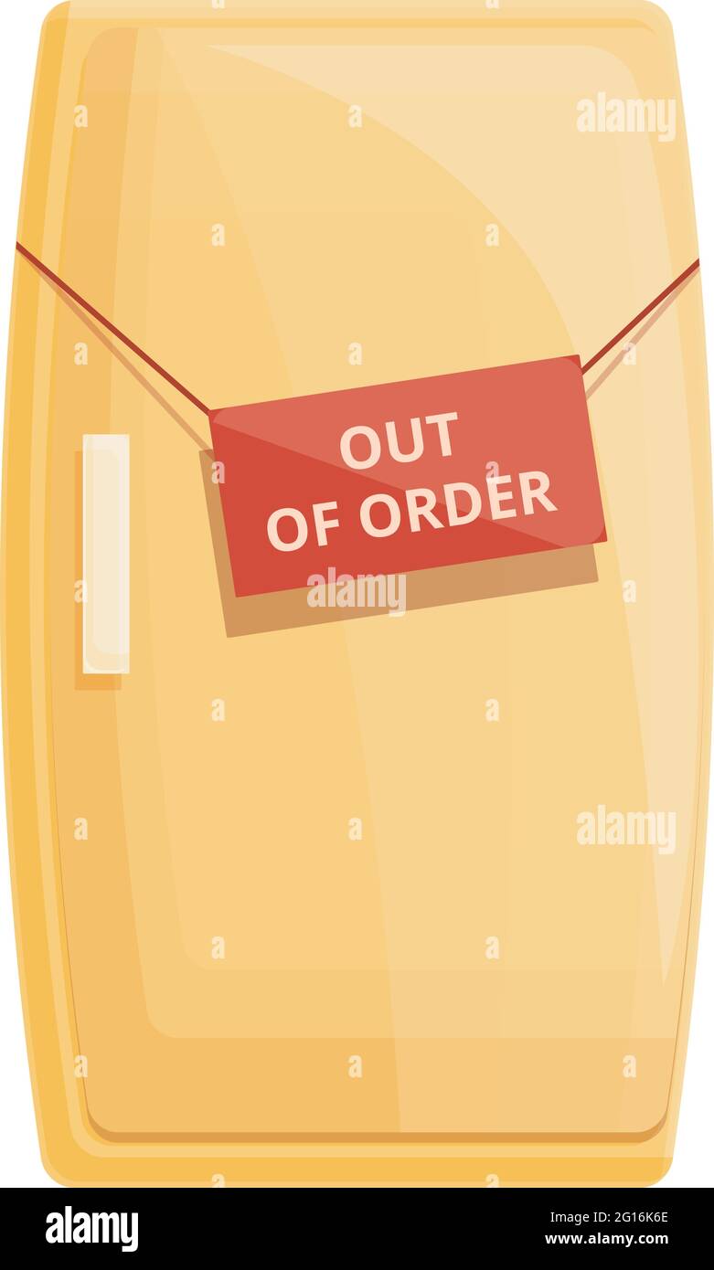 Out of order refrigerator repair icon. Cartoon of Out of order ...