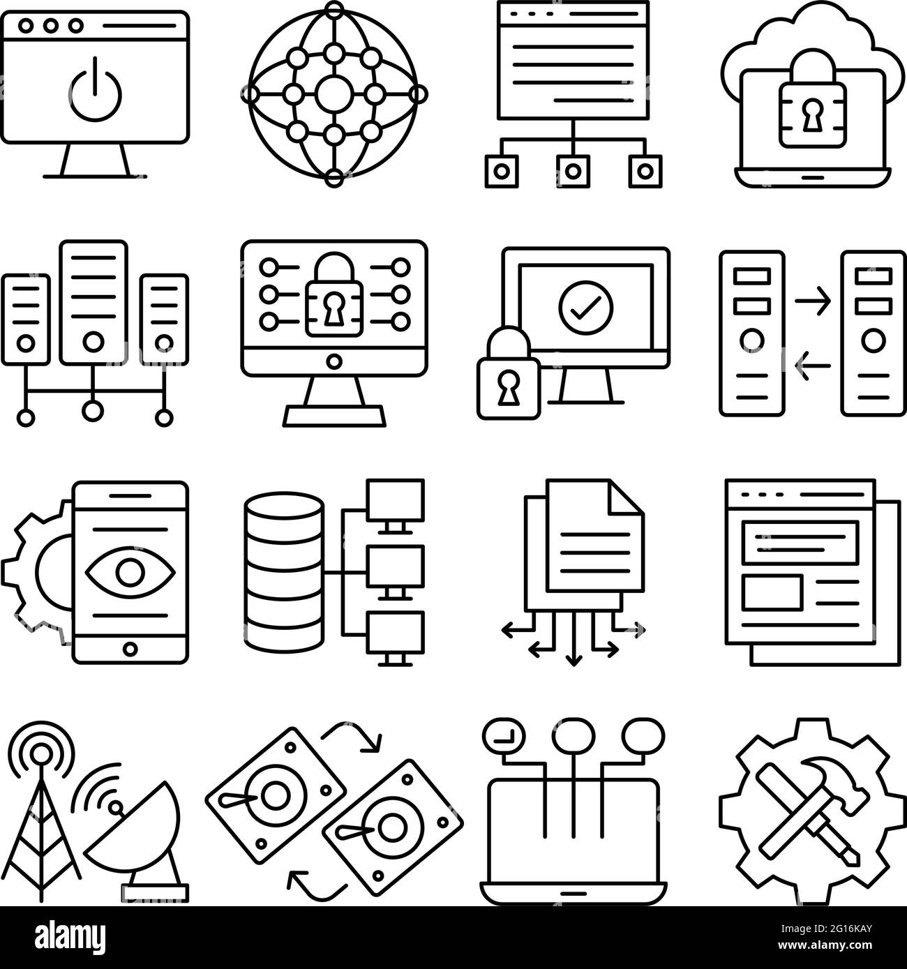 Pack of Computer Accessories Linear Icons Stock Vector Image & Art - Alamy