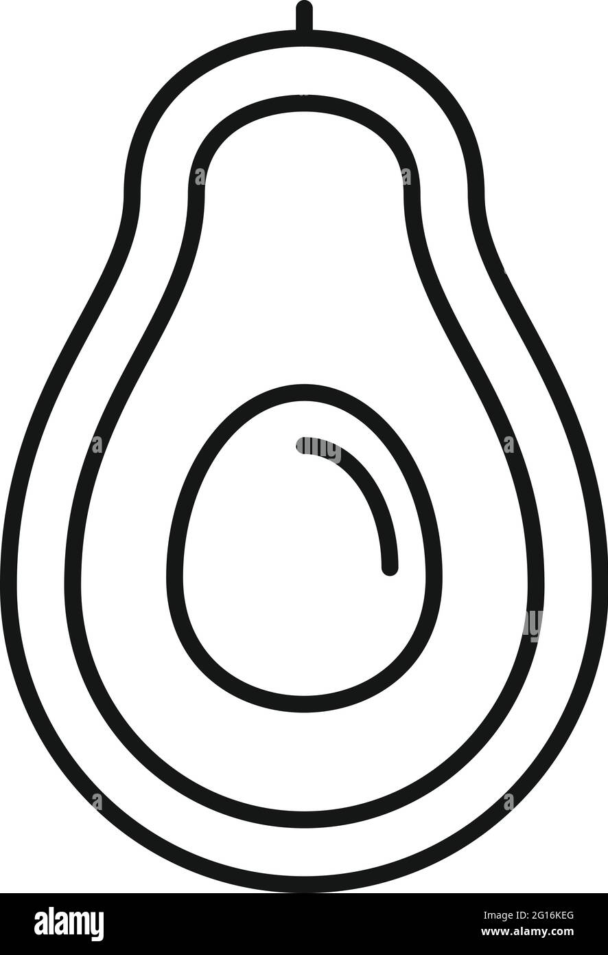 Avocado whole half pit Stock Vector Images - Alamy