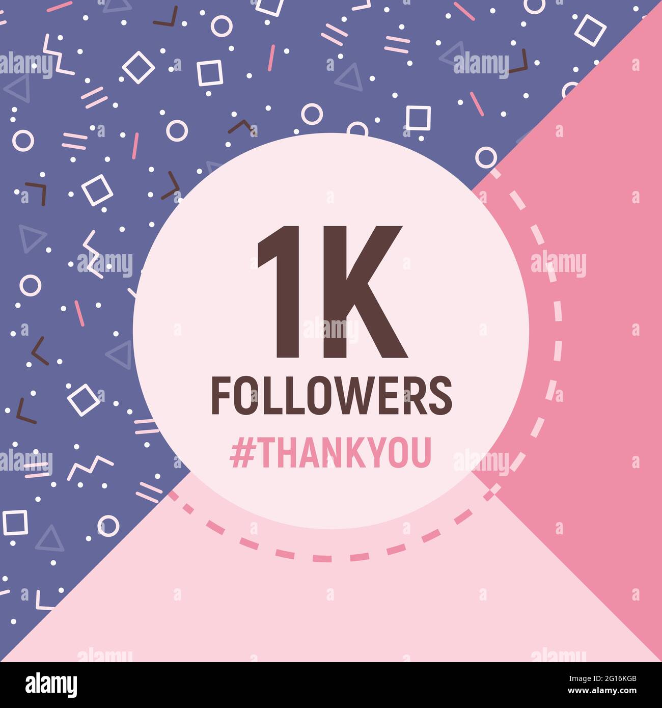 Thanks for following. Social network banner template design. Vector ...