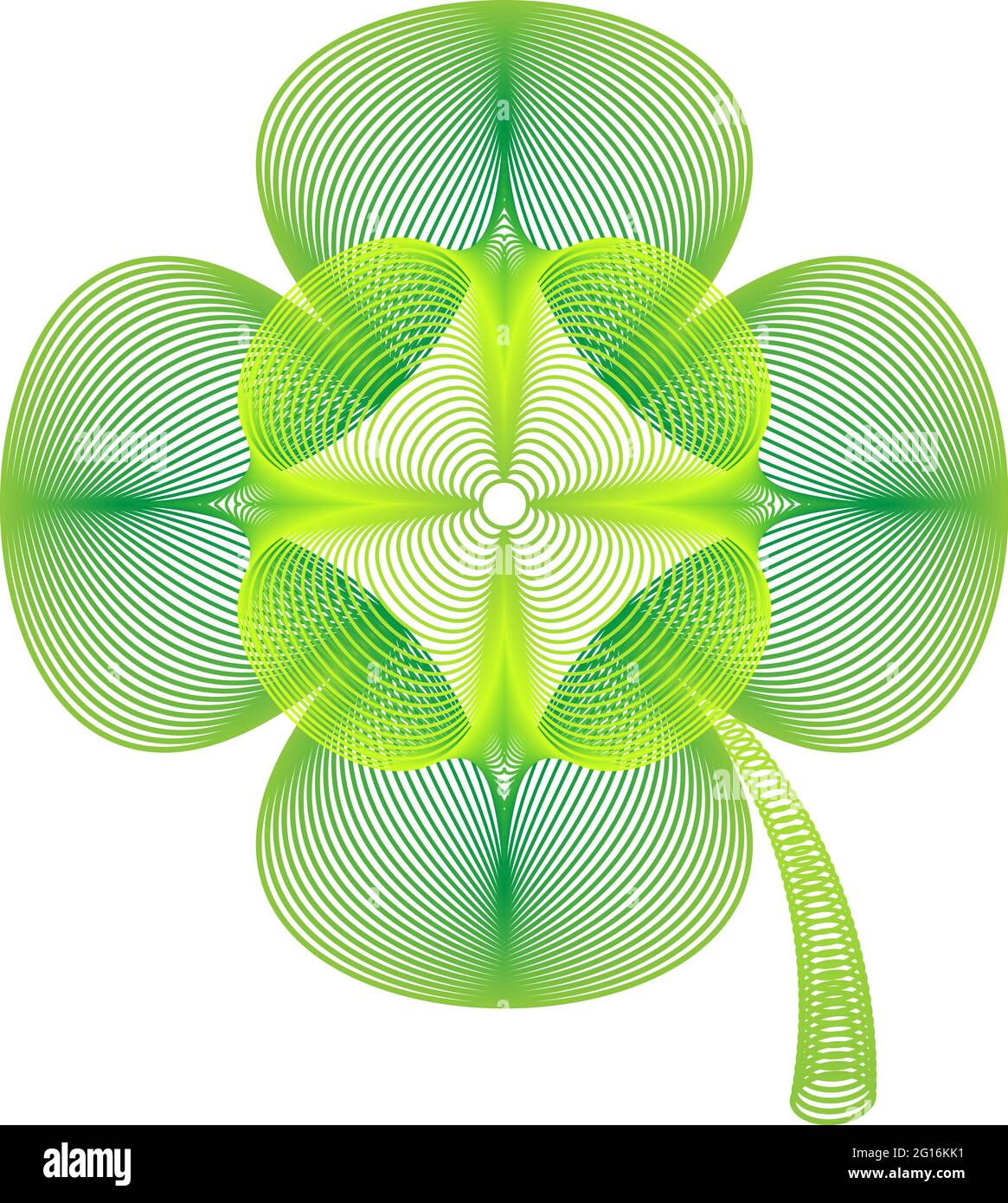 Lucky clover. St Patricks Day shamrock vector illustration. Four-leaf ...