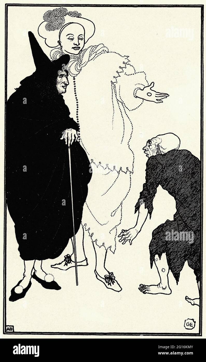 Aubrey Beardsley (1872-1898) - Don Juan Sganarelle Beggar 1896 Stock ...