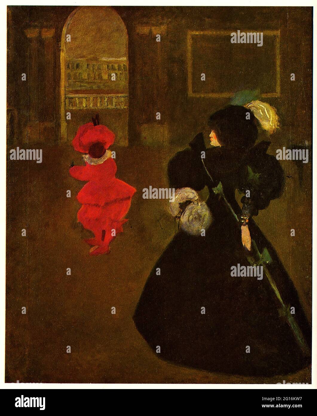 Aubrey Beardsley (1872-1898) - Masked Woman with White Mouse Stock ...