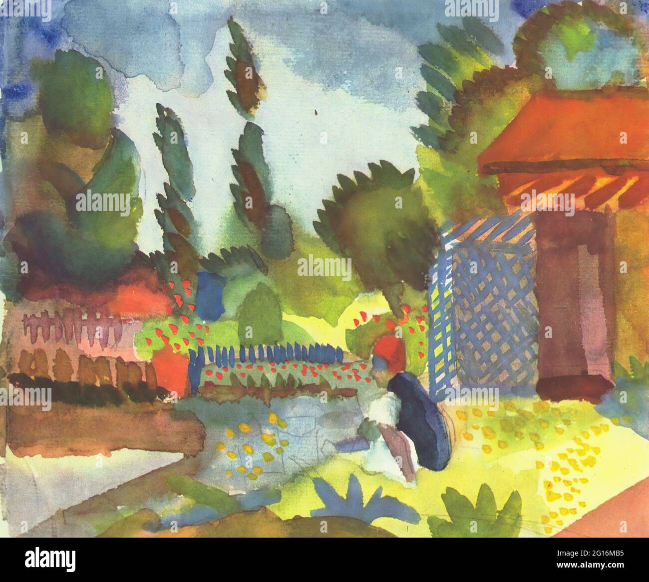 August Macke - Tunis Landscape with Sedentary Arabs 1914 Stock Photo ...