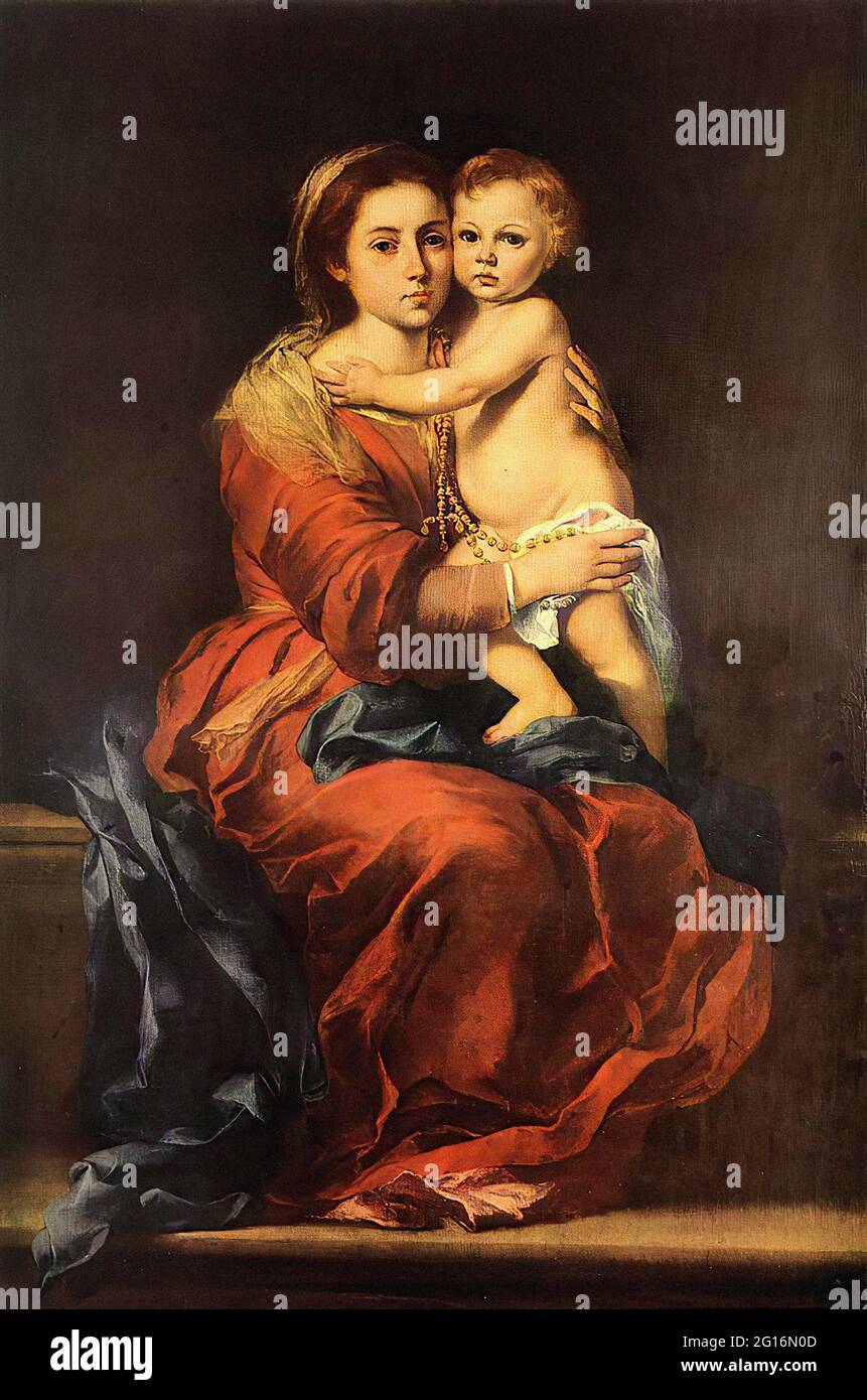 Bartolomé Esteban Murillo - Virgin Child Rosary 1650 Stock Photo - Alamy
