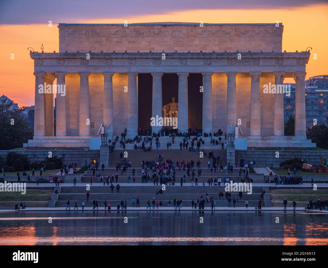 The Lincoln Memorial at Sunset Stock Photo - Alamy