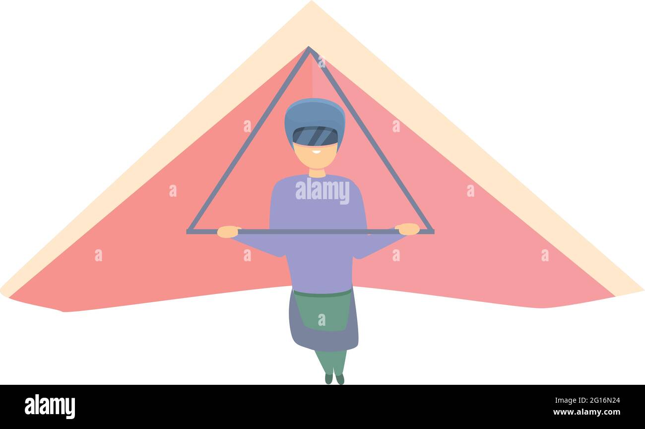 Man hang glider icon. Cartoon of Man hang glider vector icon for web ...