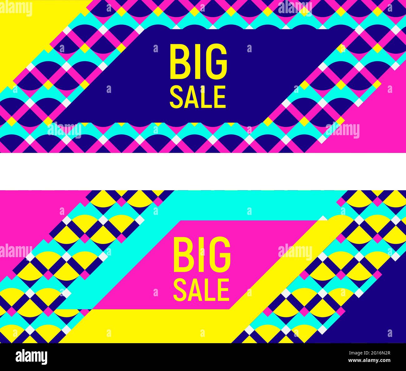 Abstract geometric memphis banners Cut Out Stock Images & Pictures - Alamy