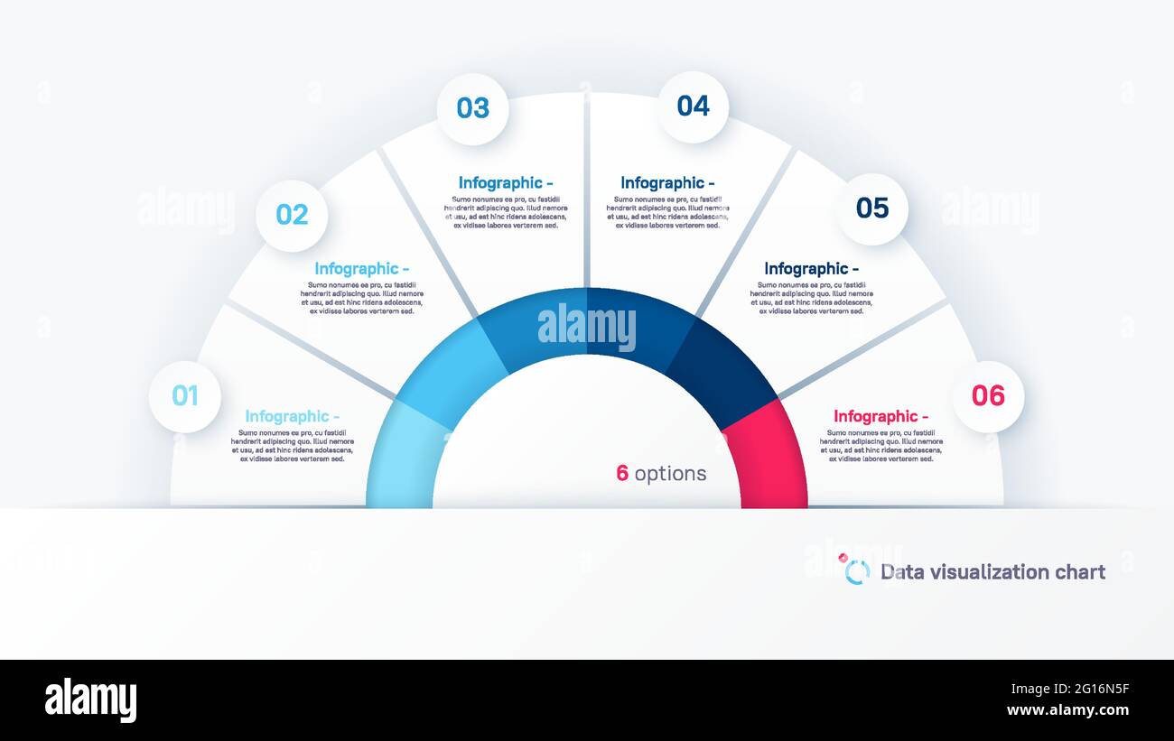 Vector round infographic chart template in the form of semicircle ...