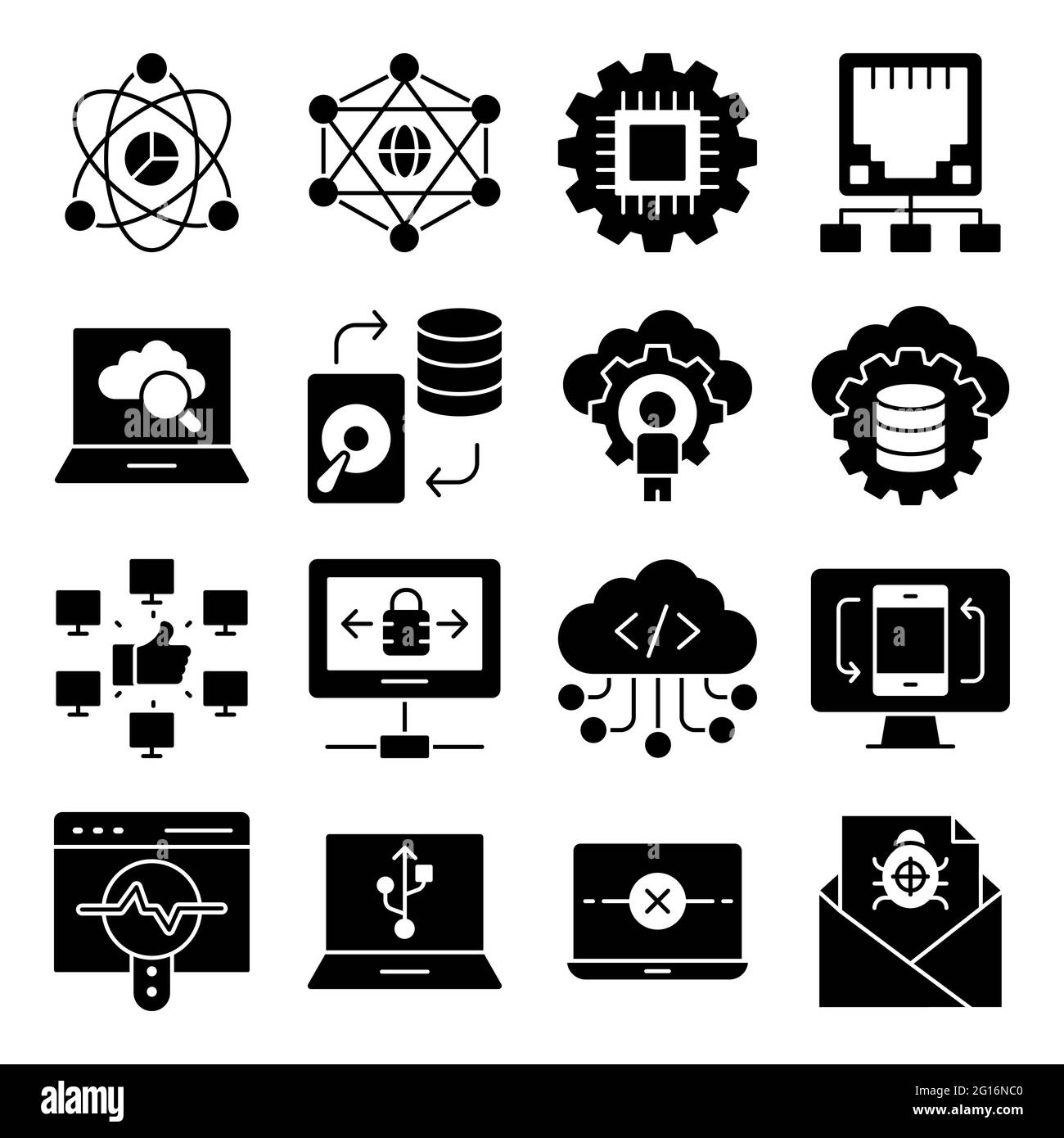 Pack of Computer and Hardware Solid Icons Stock Vector Image & Art - Alamy
