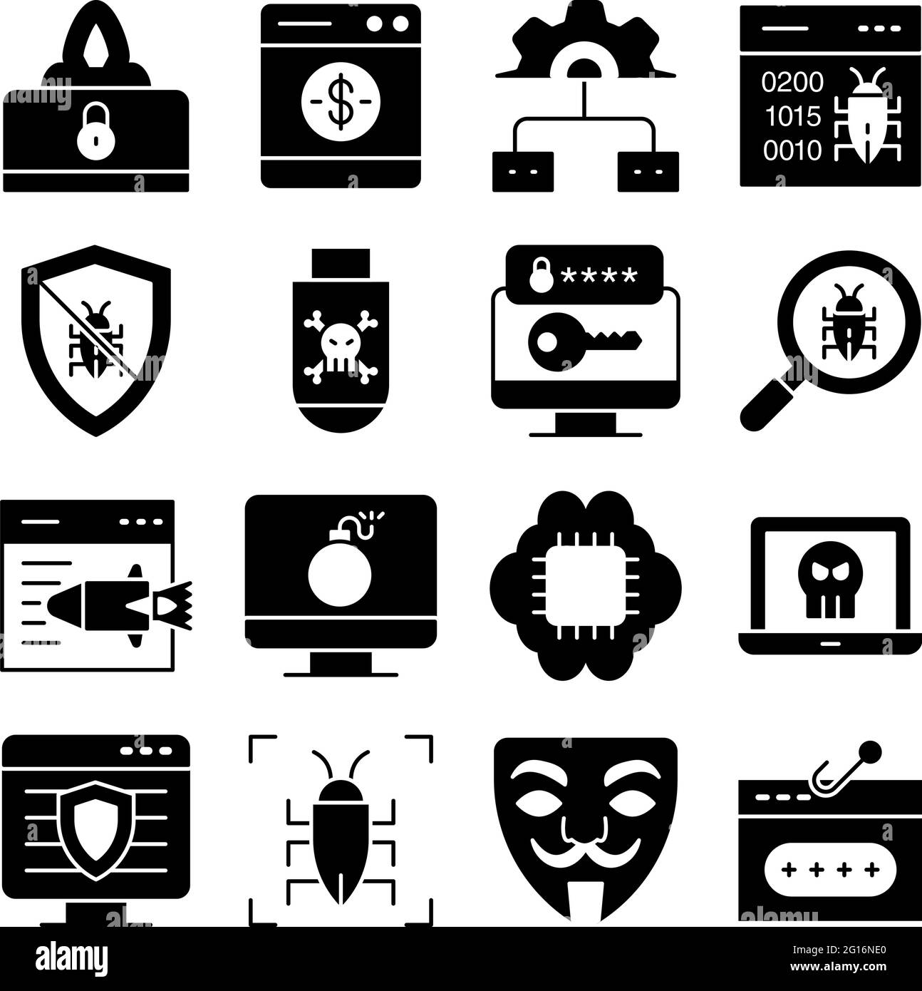 Cybersecurity icons Black and White Stock Photos & Images - Alamy