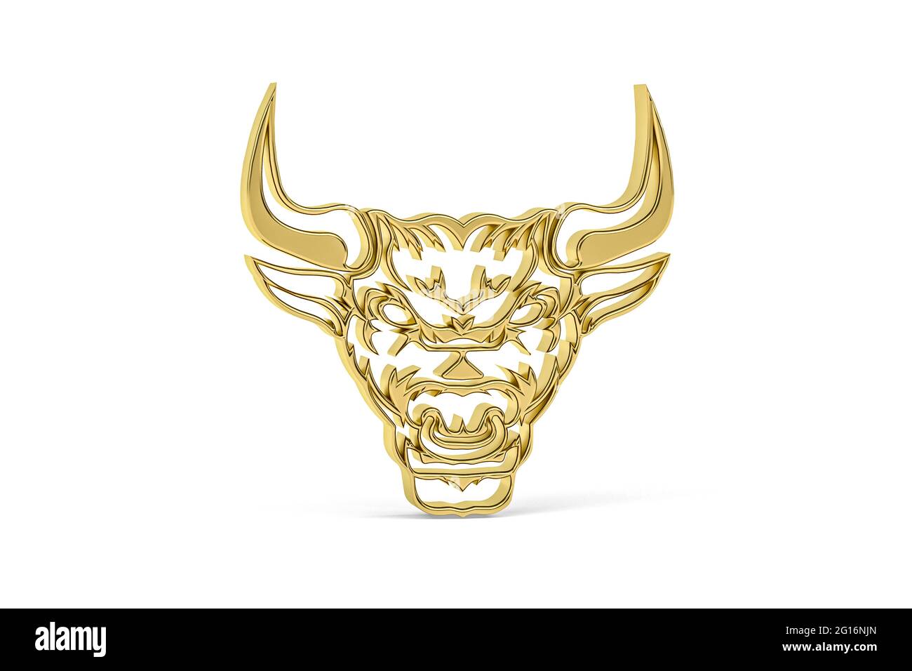 Golden 3d bison icon isolated on white background - 3d render Stock ...