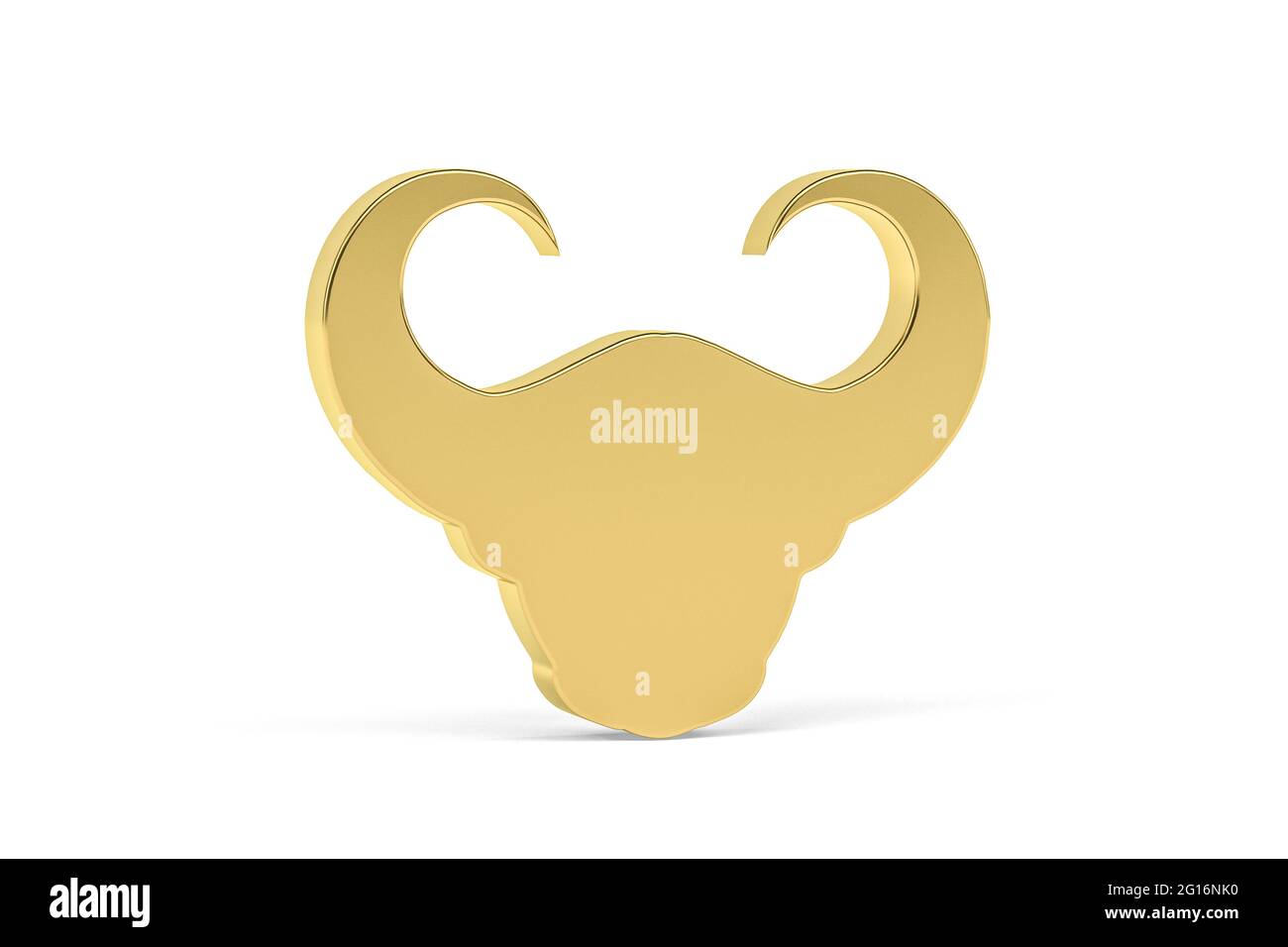 Golden 3d bison icon isolated on white background - 3d render Stock ...