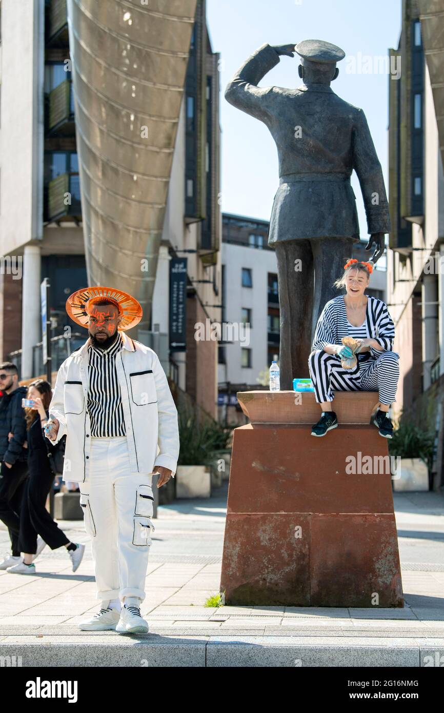 EDITORIAL USE ONLY A group of Coventry's young River Runner performers ...