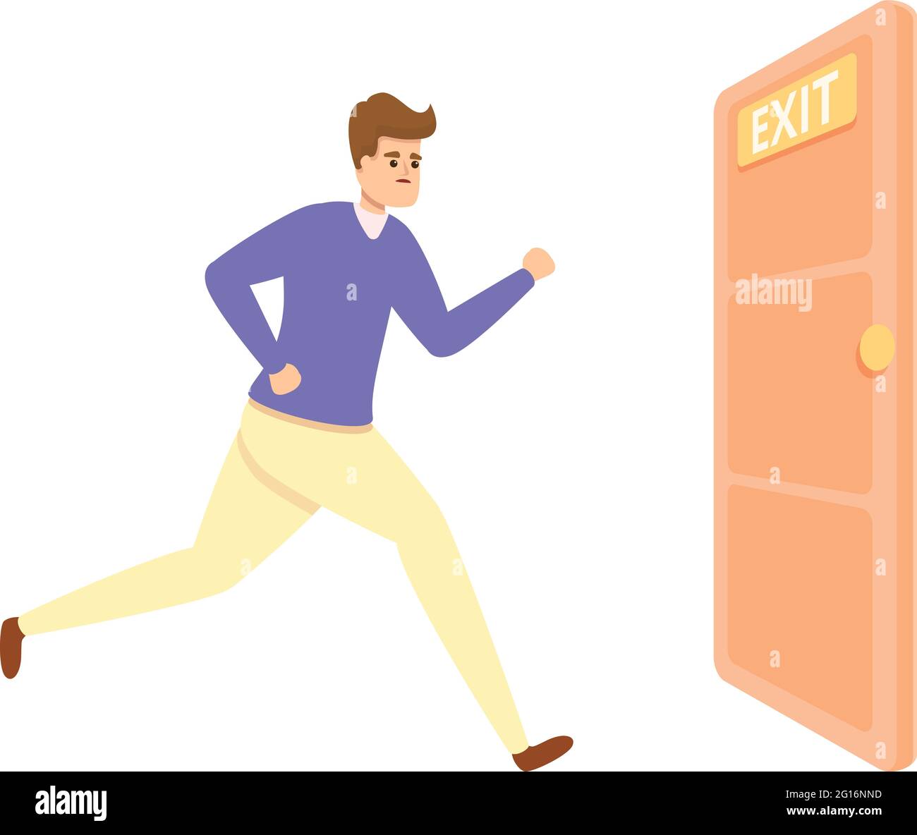 Exit door fast evacuation icon. Cartoon of Exit door fast evacuation ...