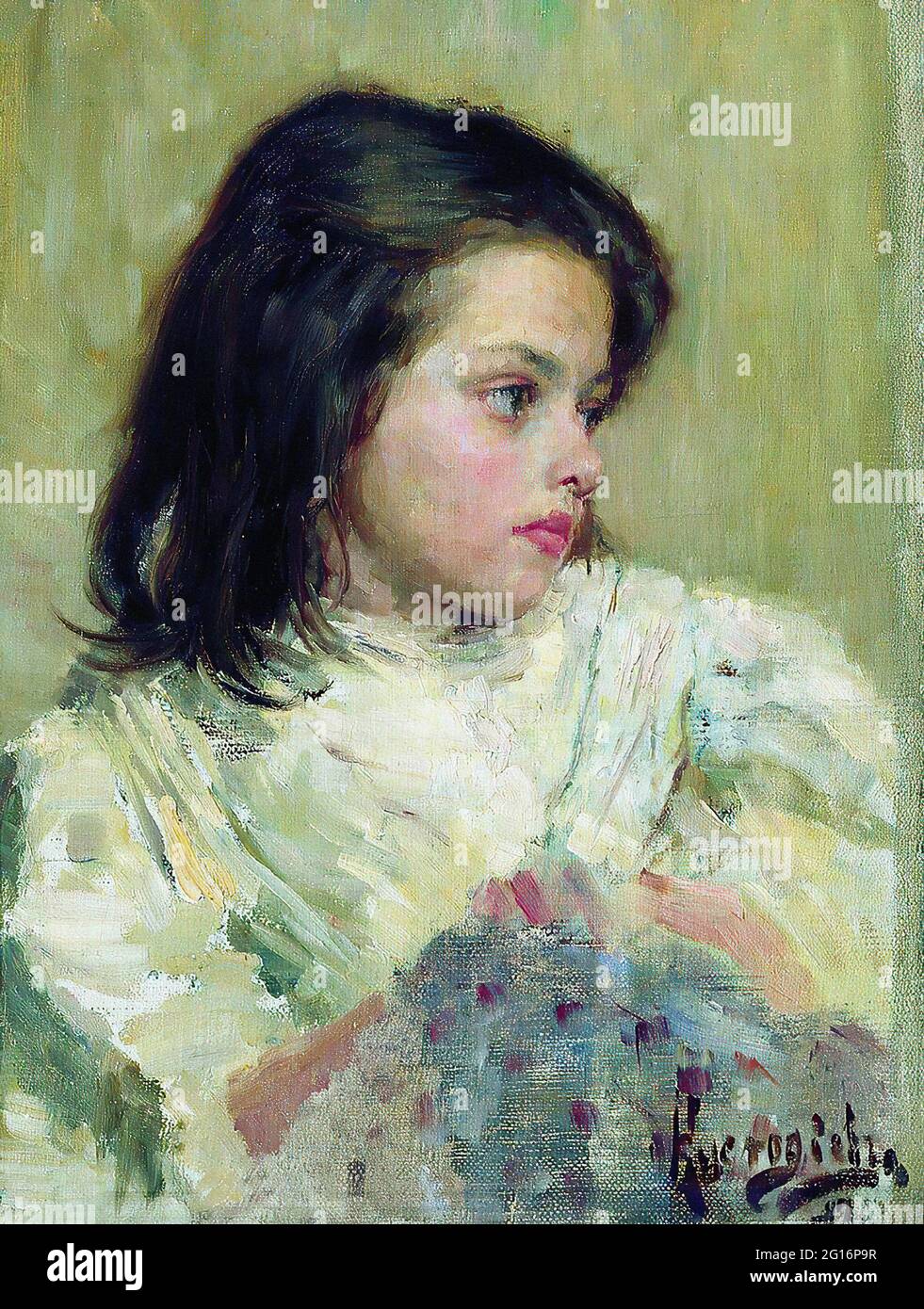 Boris Koustodiev - Girl Sketch 1897 Stock Photo - Alamy
