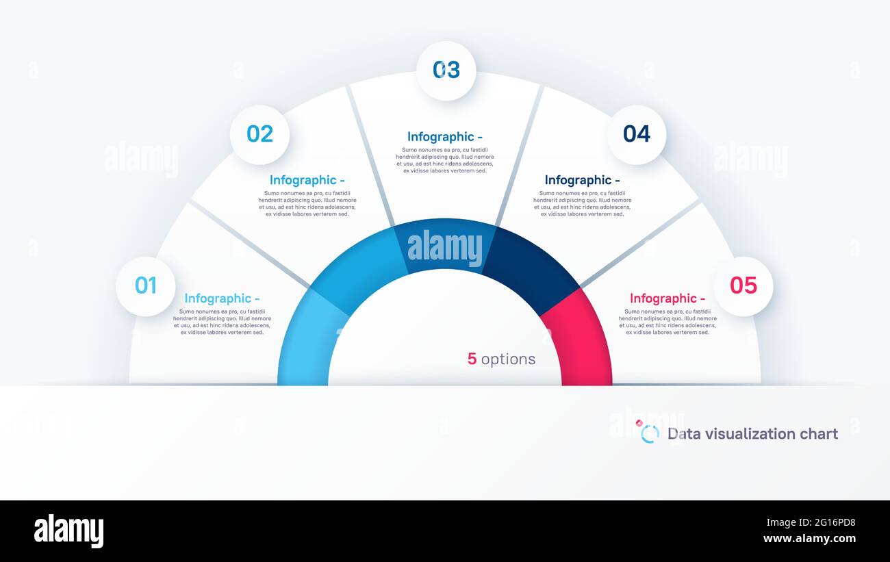 Vector round infographic chart template in the form of semicircle ...