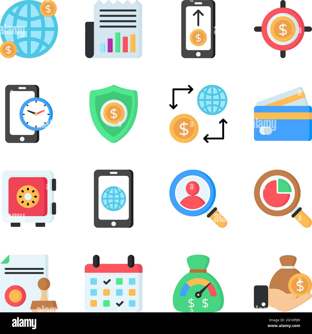 Pack analytics flat icons hi-res stock photography and images - Alamy