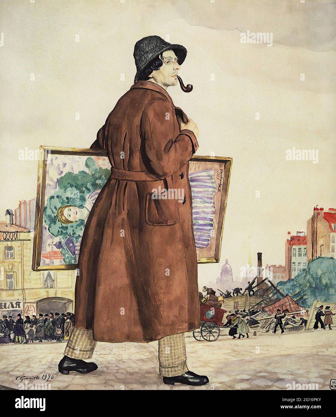 Boris Koustodiev - Portrait Isaak Brodsky 1920 Stock Photo - Alamy