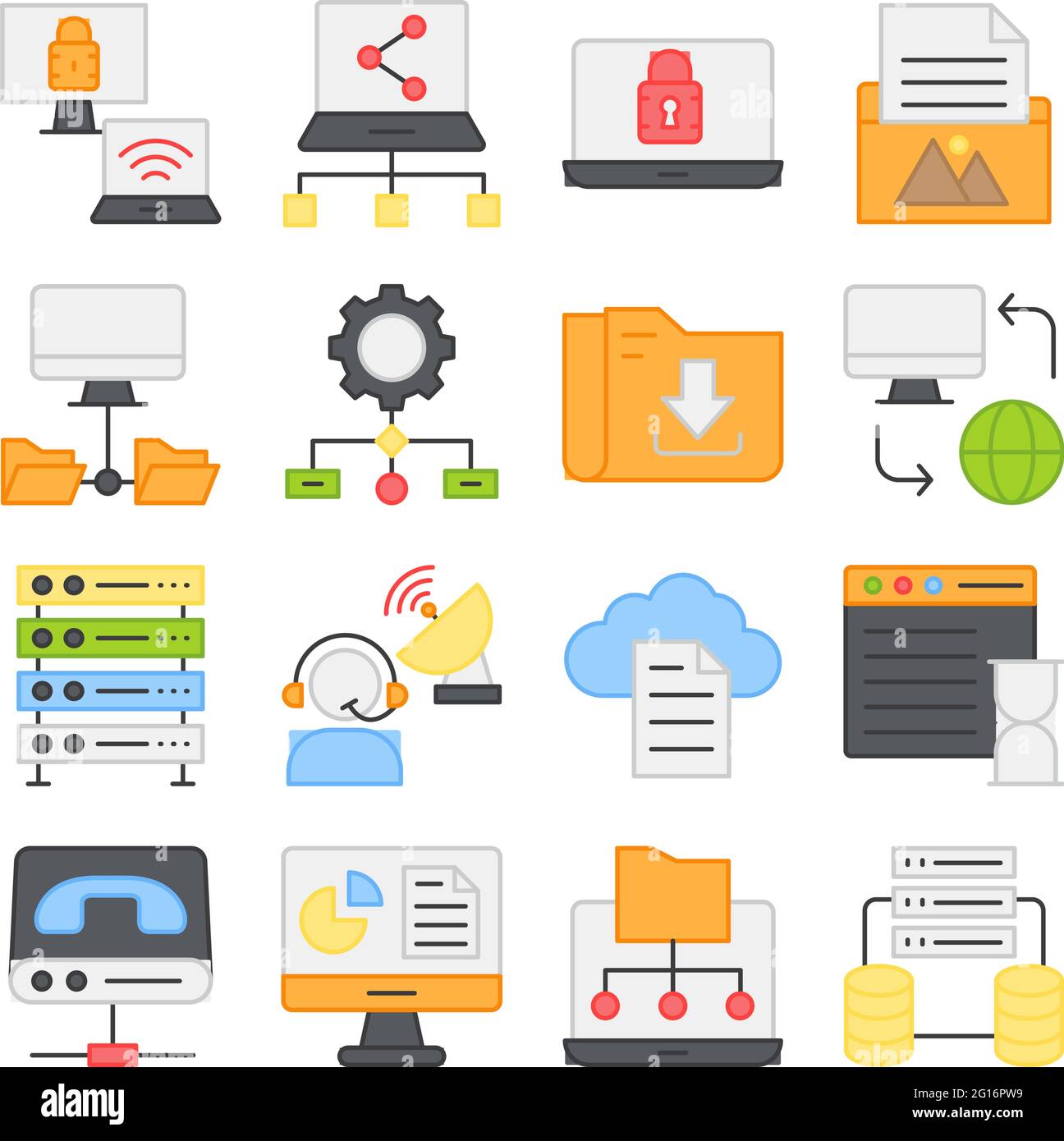 Pack of Hardware Flat Icons Stock Vector Image & Art - Alamy