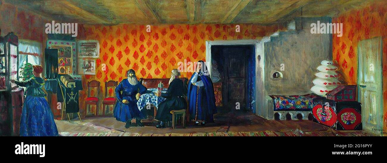 Boris Koustodiev - Room House Prokofy Pazukhin 1914 Stock Photo - Alamy