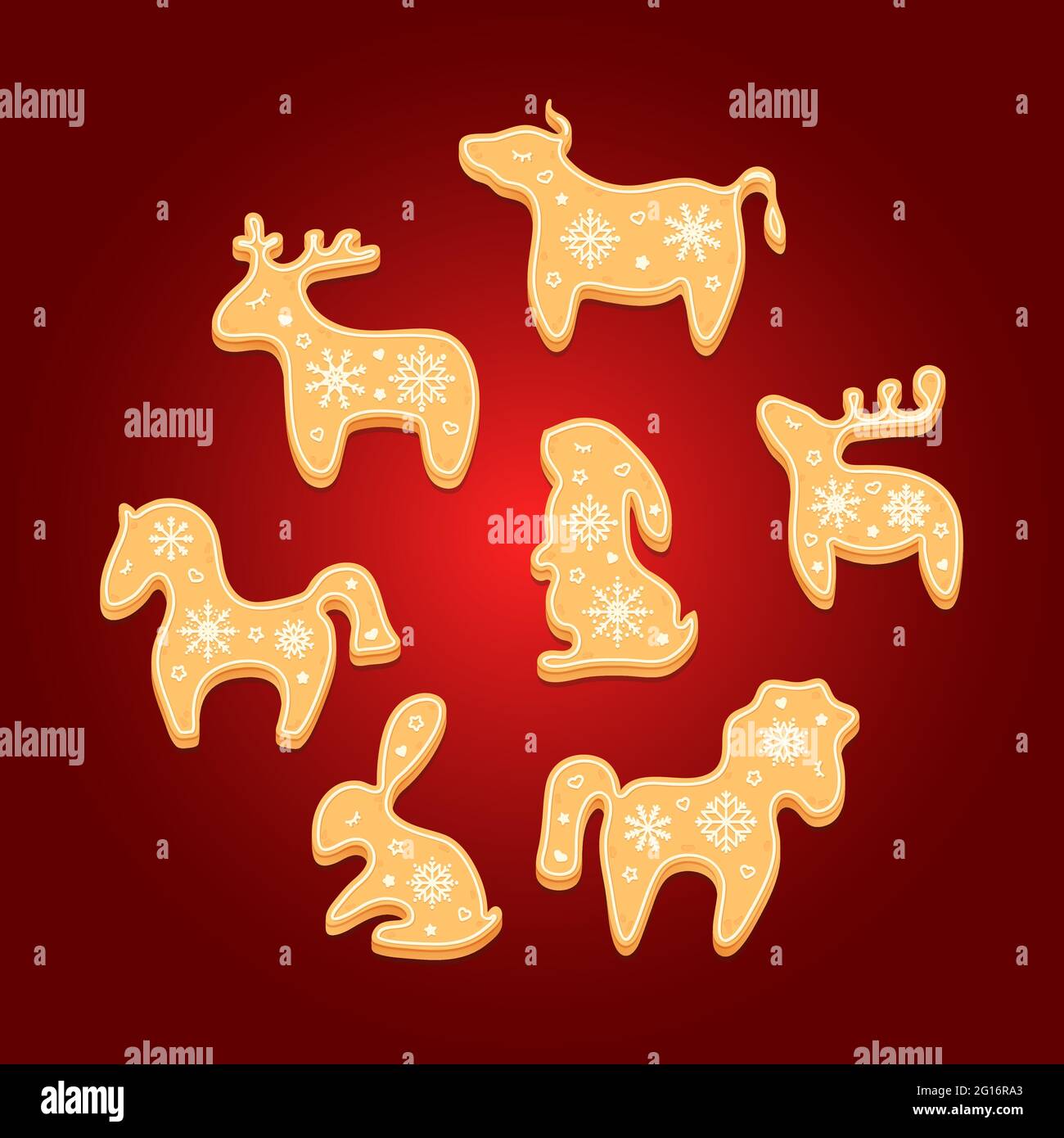 Ginger bread biscuits Stock Vector Images - Alamy