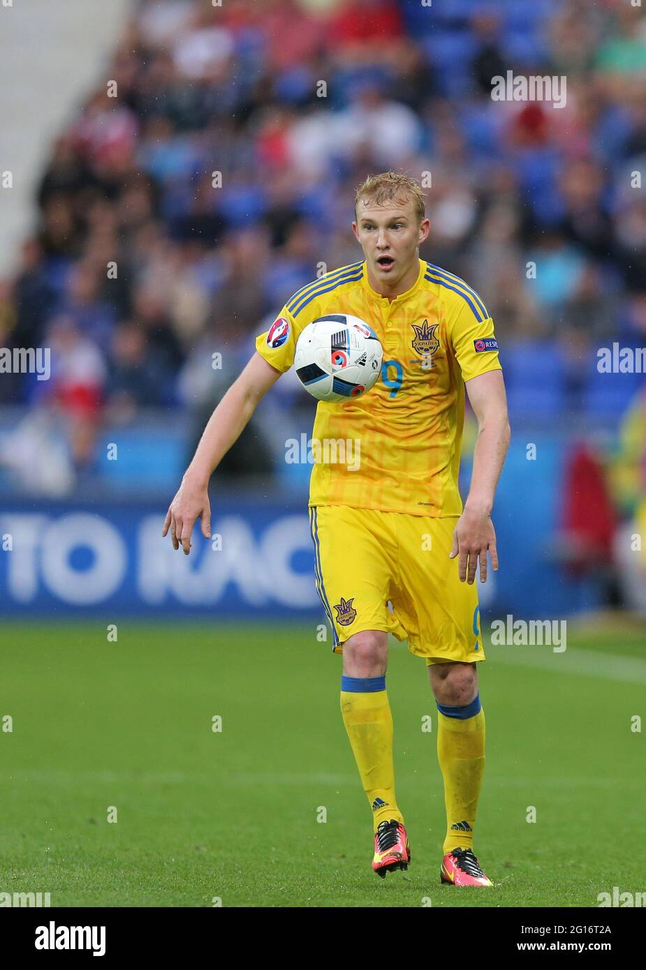 LYON, FRANCE - JUNE 16, 2016: Viktor Kovalenko of Ukraine in action ...