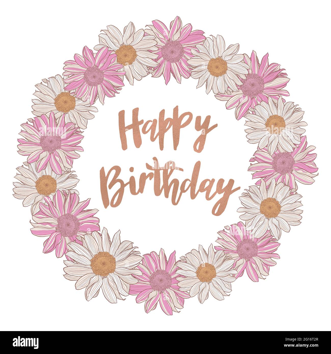 Happy Birthday - Handwritten lettering contemporary design with ...