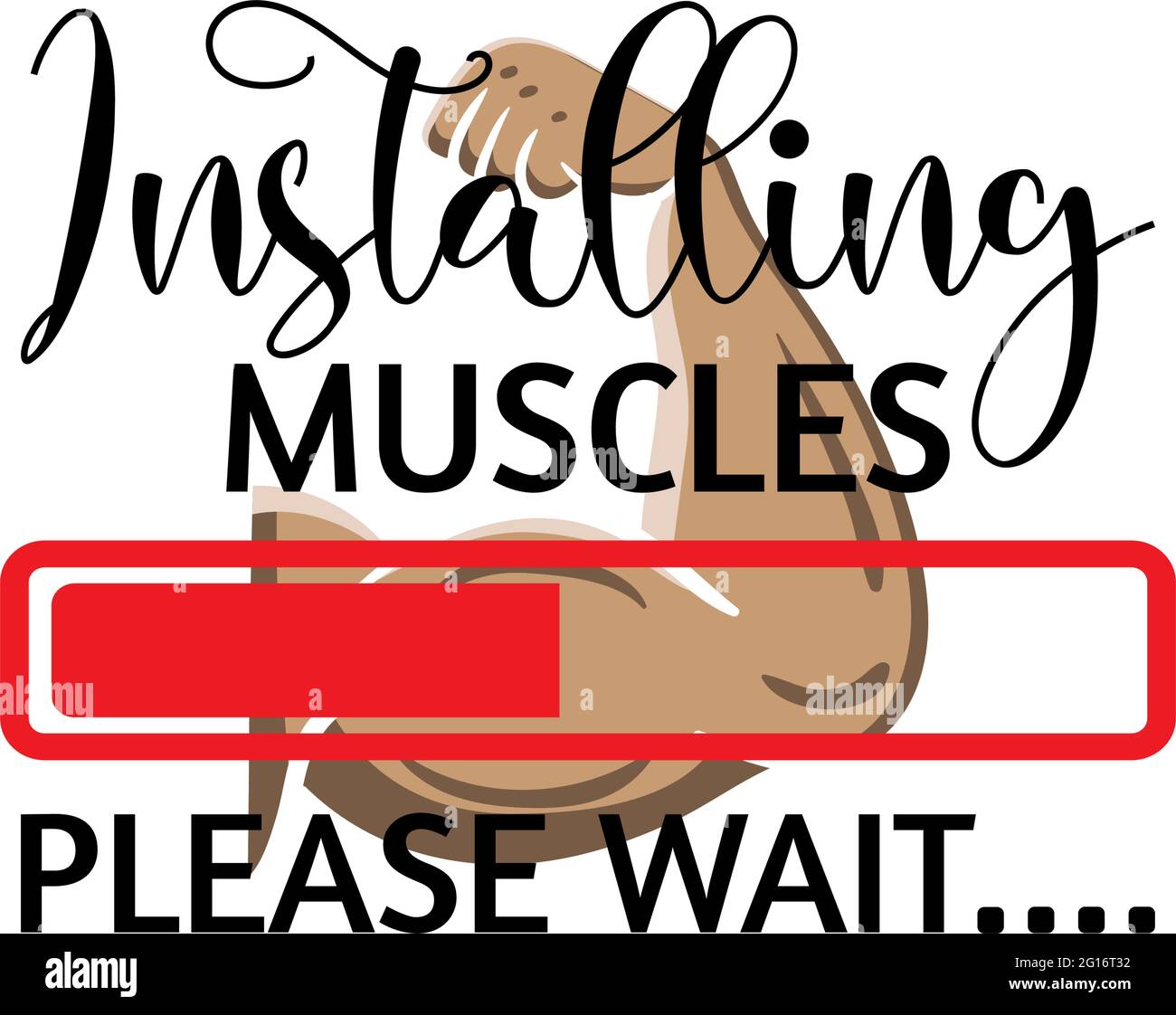 Installing Muscles Please Wait Gym Lettering Quote Stock Vector Image