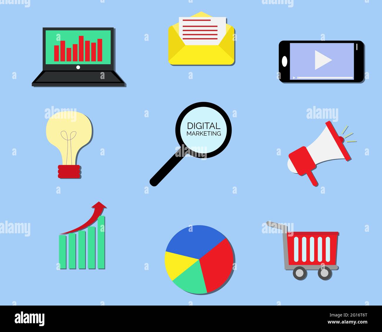 Illustration vector design of digital marketing background template ...