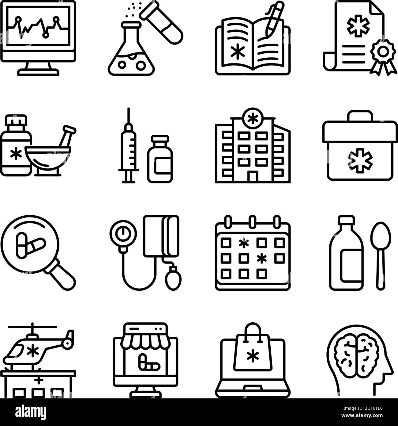 Pack of Medical Accessories Linear Icons Stock Vector Image & Art - Alamy