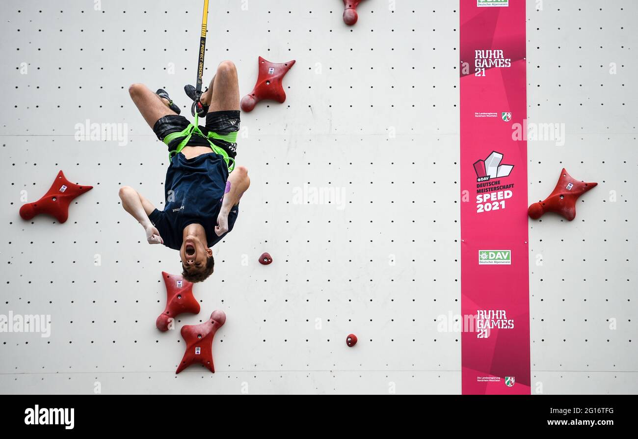 Bochum, Germany. 05th June, 2021. Speed climbing, German championship ...