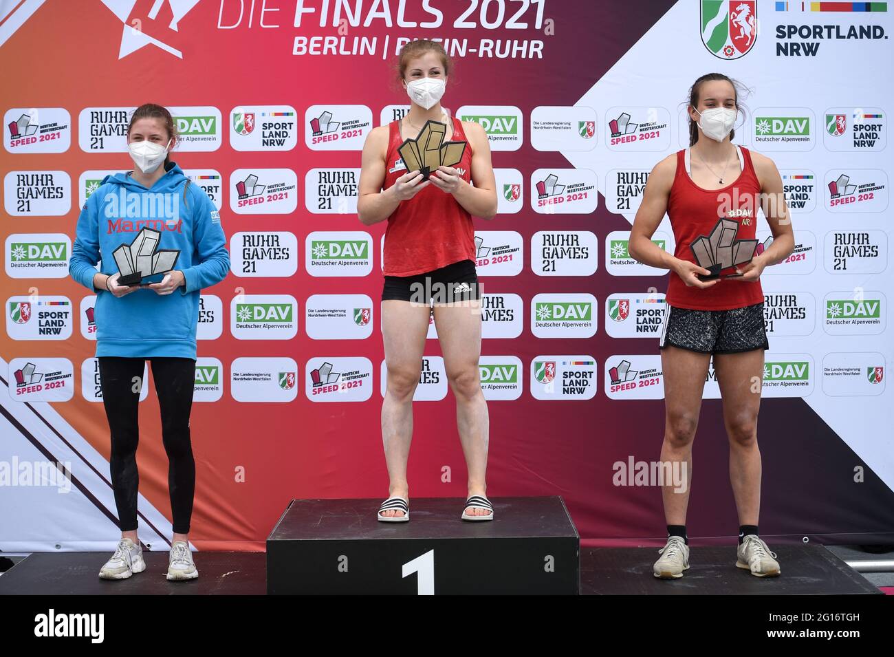 Bochum, Germany. 05th June, 2021. Speed climbing, German championship ...